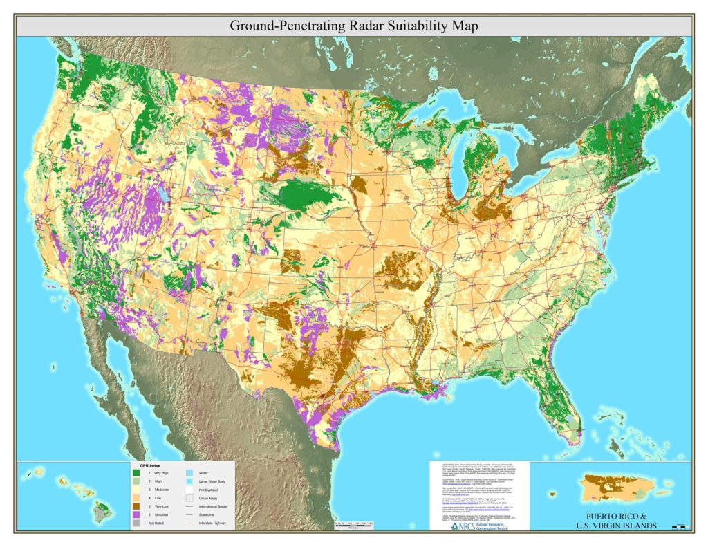 Ground Penetrating Radar GPR Suitability Map | PenetratingRadar.com ... Ground Penetrating Radar GPR Suitability Map | PenetratingRadar.com ...